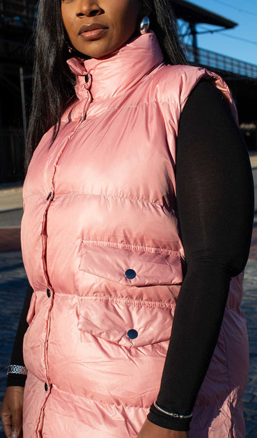 Pretty in Pink | Long Puff Vest – Newd Style